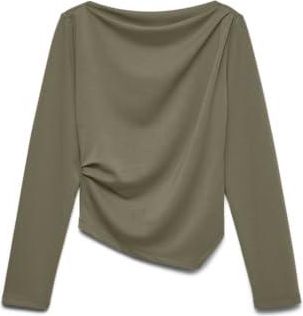 Vero Moda Vero Moda Haut Court &agrave; col Bateau Vmmille Ls JRS Noos pour Femme, sir&egrave;ne, Taille XL