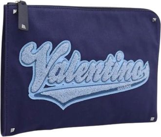 Valentino Sac pochette Pre-owned - Femme - Pre-owned - Bleu - Taille: ONE Size