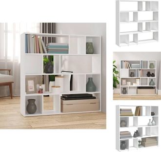 vidaXL B&uuml;cherregal/Raumteiler Wei&szlig; 105x24x102 cm - Bucherregal - Raumteiler - Wohnzimmerm&ouml;bel - Regal Wei&szlig; - Holzm&ouml;bel