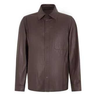 Slowear Leder-Overshirt - - Jackets - Herren - Braun - L
