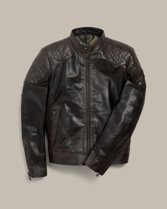 Belstaff Veste Ic&ocirc;ne Outlaw Pour Homme Cuir Cir&eacute; Main Noir 44