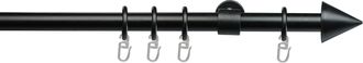 Liedeco Gardinenstange Kegel, 20 mm Stilgarnitur schwarz L 120 cm
