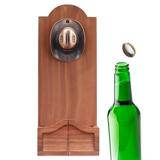 Generic D&eacute;capsuleur mural de bar | D&eacute;capsuleur mural r&eacute;tro d&eacute;coratif avec r&eacute;cup&eacute;rateur, d&eacute;coration de bar, accessoires de bi&egrave;re pour pendaison de cr&eacute;maill&egrave;re