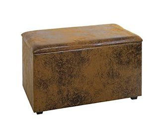 Haku Möbel coffre de rangement marron, vintage, MDF, recouvrement tissu - Dim.: L 65 cm x H 42 cm x P 40 cm, Style: Modern