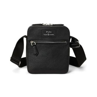 Polo Ralph Lauren Umh&auml;ngetasche aus genarbtem Leder - - Bags - Herren - Schwarzk - ONE SIZE
