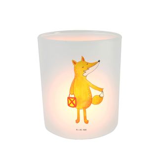 Mr. & Mrs. Panda Deko Windlicht Fuchs Laterne - Geschenk, selbstbewusst, Teelichtgl&auml;ser, Liebeskummer Spruch, Laternenumzug, Windlicht Zur Hochzeit