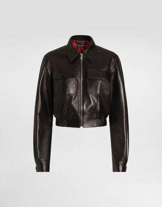 Dolce & Gabbana Lederjacke Aus Nappaleder - Frau M&auml;ntel Und Jacken Braun 38