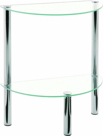PEGANE Pegane - Table dappoint en tube dacier Verre trempé chromé - L45 x P22 x H47 cm