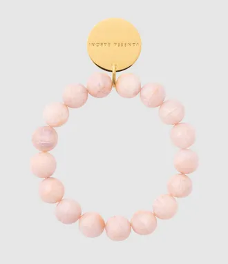 Vanessa Baroni Bracelet Mini Beads Flex Ivory Rose Marble