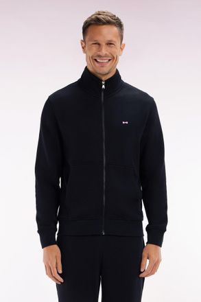 Eden Park Sweatshirt Zipp&eacute; En Coton Noir Coupe Droite