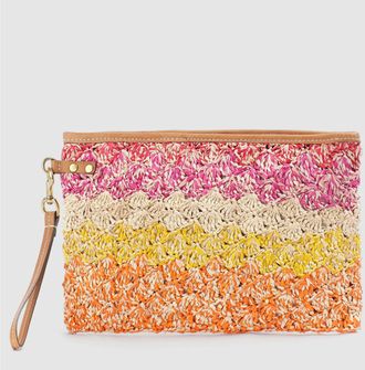 Isabel Marant Pochette Bora Raphia Multicolore