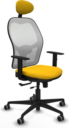 Piqueras y Crespo Arbeitsstuhl mit 1D-Armen, h&ouml;henverstellbare Lendenwirbelst&uuml;tze und festes Kopfteil, ausgestattet mit Syncro/Traslack und eingespritztem Schaumstoff, 