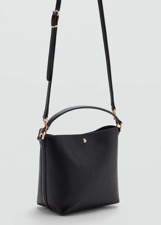 Mango Sac seau cuir synth&eacute;tique noir - Femme - Taille unique - MANGO