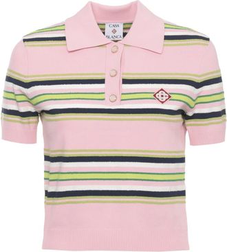 Casablanca Femme, Tops, Rose, Taille: 40 FR Striped Polo