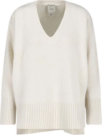Calvin Klein Pull-over col en V Lux Wool - Femme - Pulls - Gris - Taille: 42 FR