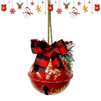 Generico Gigante Jingle Bells - Gro&szlig;e Dekoration mit hohlen Weihnachtsglocken, mit Metallglocken, verziert | f&uuml;r Winterurlaub im Freien, Garten, Party, Winterv