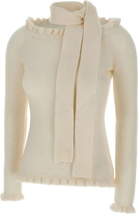 Rotate Rotate Birger Christensen, Femme, Pulls, Beige, Taille: 40 FR Top en maille &eacute;paules d&eacute;nud&eacute;es