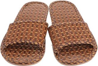 BESPORTBLE ifundom Sandales d&Eacute;t&eacute; en Rotin Tiss&eacute; Noir Pantoufles L&eacute;g&egrave;res &agrave; Semelle Plate Maison Taille 37-38 Chaussures de Maison Respirantes et Confortables Pair