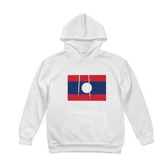 Generic Sweatshirt Laos Doublure Polaire Laos Drapeau Lettres Graphiques Pull Col Rond Manches Longues Coupe Ample Sweat V&ecirc;tewoments Plusieurs Couleurs du XS 