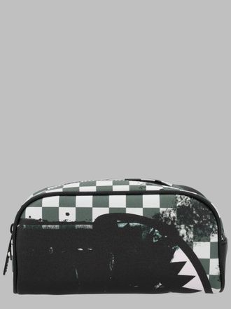 Sprayground Painted Over Check Clutch - Grey