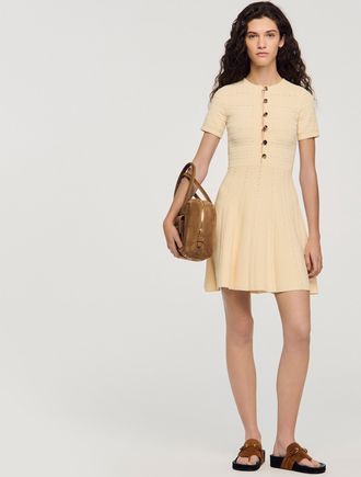 Sandro Kurzes Strickkleid mit Blumendruck