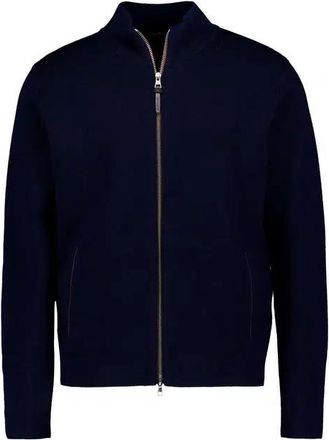 Hackett Herren Pullover blau Merinowolle unifarben