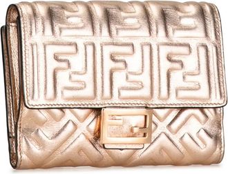 Fendi Portemonnaie - Zucca Embossed Compact Wallet - Gr. unisize - in Gold - f&uuml;r Damen