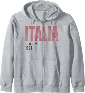 Trendy Apparel Italia 1984 Four Star Bold Red Lettering Kapuzenjacke