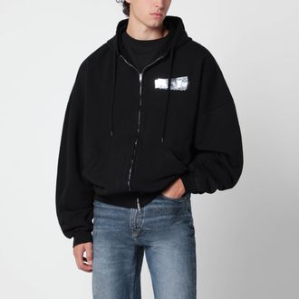 Balenciaga Black cotton zip-up sweatshirt