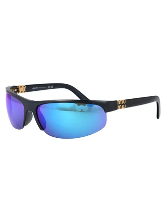 Miu Miu Womens Sunglasses 0mu A02s Metallic Aviator Blue Injected