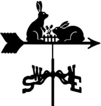 Generic Schwarze Wetterfahne aus Metall Zur Anzeige der Windrichtung Im Au&szlig;Enbereich f&uuml;R Hof Garten Bauernhaus Scheune Schuppen oder Terrasse(F14)