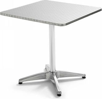 Oviala Quadratischer Gartentisch aus Aluminium Grau