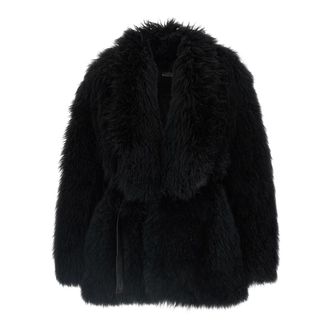 Giovanni Bedin Femme, Vestes, Noir, Taille: 36 FR Long Haired Fur