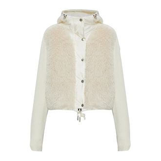 Moncler Cardigan matelass&eacute; sur le devant - Femme - Pulls - Beige - Taille: 40 FR