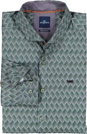 Engbers Herren Herren Langarm-Hemd Gemustert, Oliv, 39195, Oliv in Gr&ouml;&szlig;e 6XL