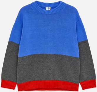 Arket Pullover Aus Baumwolle Und Wolle -Blau