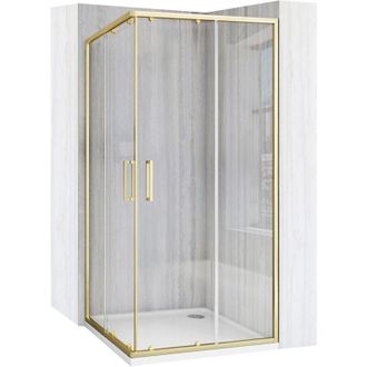 Rea Cabine De Douche Rea City 90x90 Gold Brush + Receveur Savoy Blanc 90x90