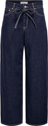 Only Onlgianna MW Straight DNM Dot630, Bleu Jean fonc&eacute;, 32 W x 32 L Femme, Bleu Jean fonc&eacute;, 32W x 32L