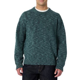 Amazon Essentials Herren (Demis Favorit) Relaxed-Fit Pullover Rundhalsausschnitt Mehrfarbiger Schwerer Stoff, Dark Teal Green Meliert, L