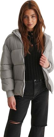 NA-KD Damen Hooded Jacket Jacken, grau, 38 EU