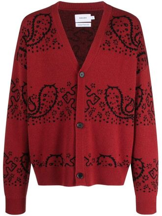 Rhude cardigan à motif cachemire en jacquard - Rouge