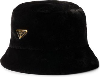 Prada bob à logo triangulaire en émail - Noir