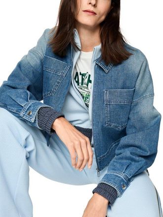 Marc Cain Jeansjacke Ctiy Vibing Premium Damenmode kurz, mit Rei&szlig;verschluss