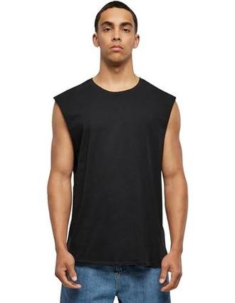 Urban Classics T-Shirt sans Manches à Bord Ouvert pour Homme - Col Rond - en Coton - Disponible dans de Nombreuses Couleurs - Tailles XS à 5XL, Noir, XXXXXL