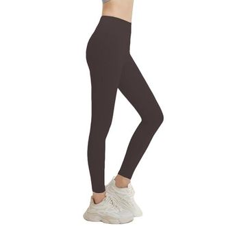 Generic Legging de sport pour femme - Noir - En polyester - Long - Opaque - Pantalon de yoga - Taille haute - Push Up - Pantalon de yoga - Pantalon de sport s
