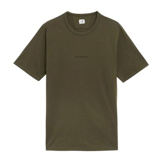 C.P. Company Gr&uuml;nes Logo Rundhals-T-Shirt - - Tops - Herren - Gr&uuml;n - L
