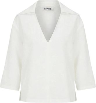R&oacute;he Femme, Blouses et Chemises, Blanc, Taille: 38 FR Tunique en lin