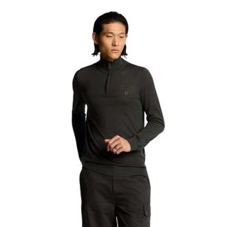 Lyle & Scott Pullover f&uuml;r Herren, mit kurzem Rei&szlig;verschluss, Merinowolle (Grau)