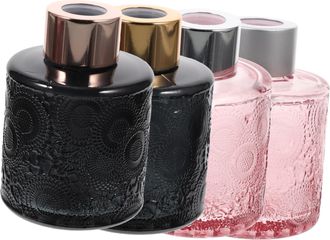 NUOBESTY 4 Stück Teiliges Aromatischer Glasflaschen für Diffuser Dekorative Duftflakons in Rosa und Hochwertige Handgefertigte Parfümbehälter für Raumduft und 