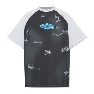 Balenciaga T-Shirt mit einem Patch - - Tops - Herren - Grau - L